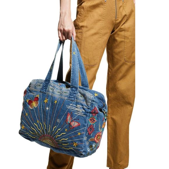 Johnny Was | Bags | Johnny Was Cara Denim Duffle Tote Jean Blue ...